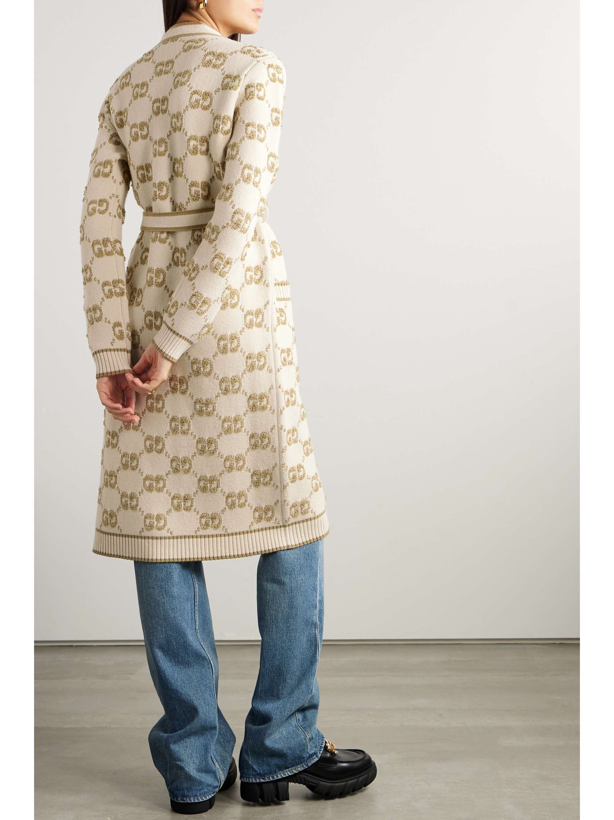 Belted wool-jacquard cardigan Review | Vinchy